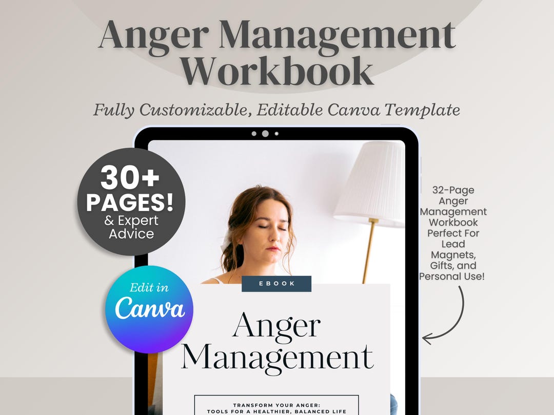 Canva Editable Anger Management Guide Customizable Ebook Template Lead ...