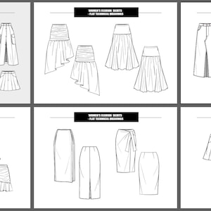 Women Fashion Cargo Mini Skirt Wrap Midi Skirt Maxi Editable Flat ...