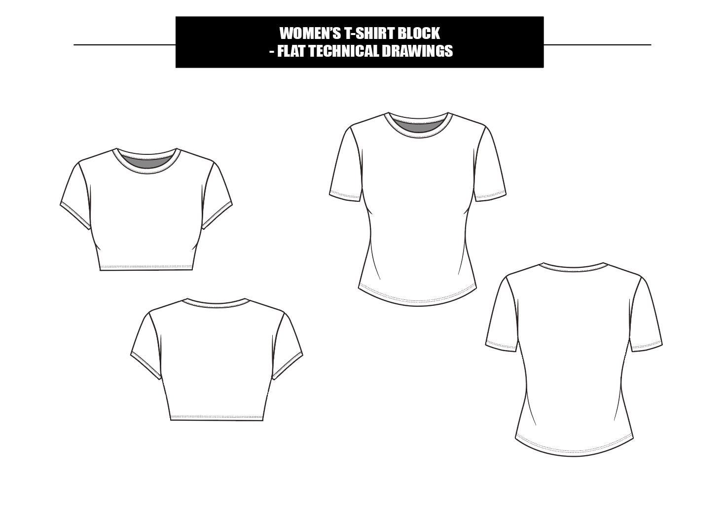 Set of 6 Styles Women Short Sleeves T-shirt Fitted Boxy Baby Tee ...
