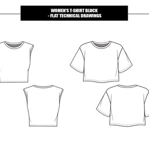 Set of 6 Styles Women Short Sleeves T-shirt Fitted Boxy Baby Tee ...