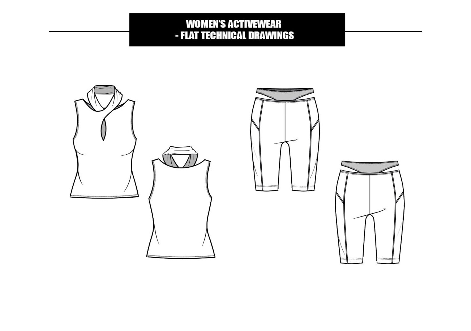 Women Activewear Yoga Fitness Outfits Bra Collection Editable Flat ...