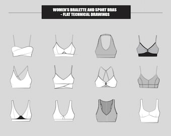 Women Swimwear Bikini Bra Top One Piece Swimsuit Editable Flat ...