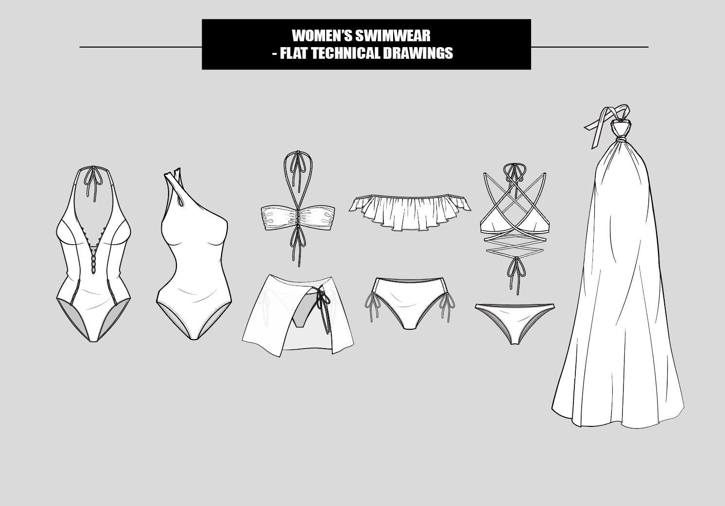 Women Swimwear Bikini Bra Top Swimsuit Beach Cover up Dress Skirt ...