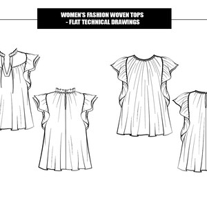 Women Fashion Bubble Hem Top Pleated Blouse Cami Tee Editable Flat ...