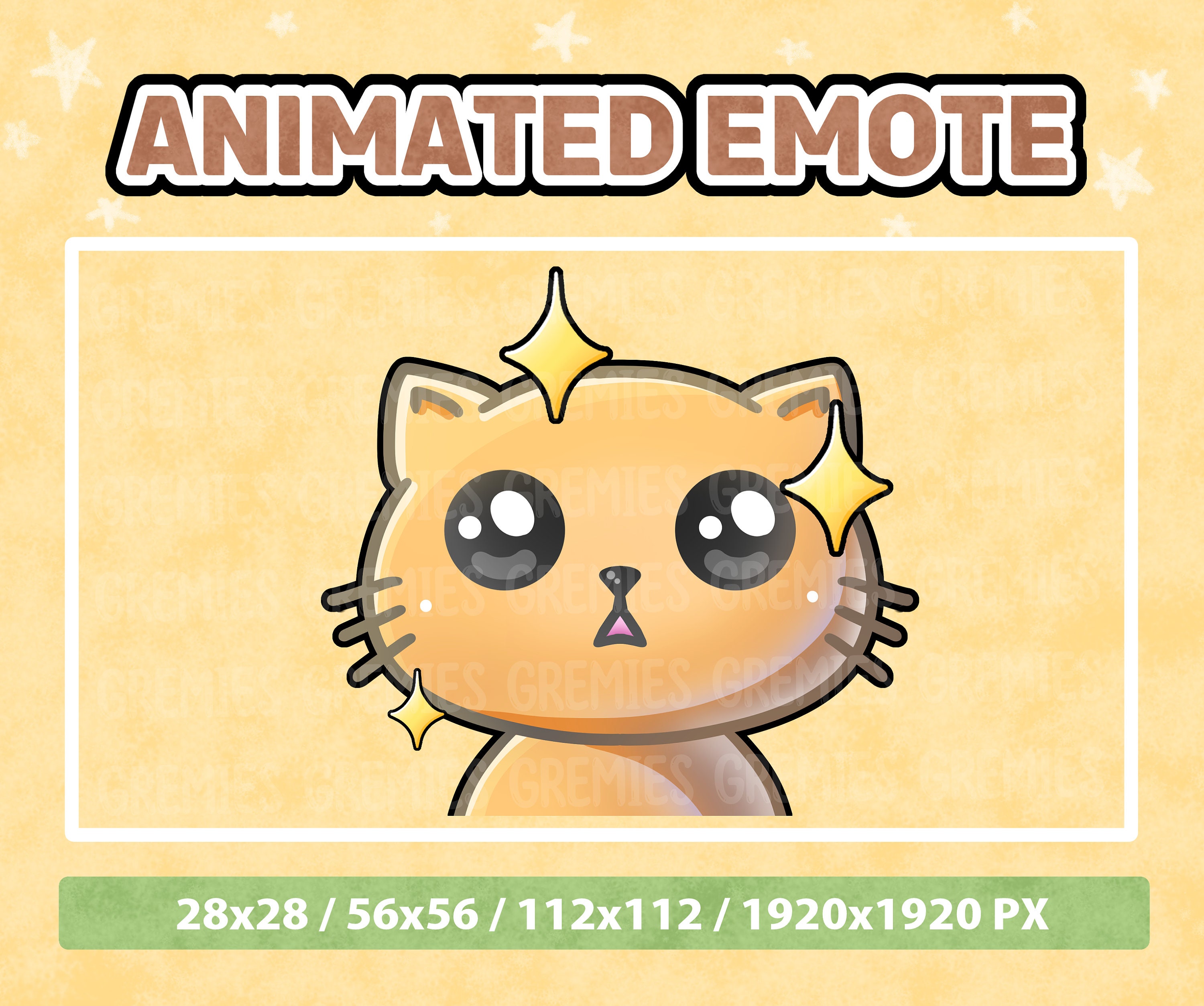 ANIMATED EMOTE! Animated Cute Cat Sparkle Emote - Instant Download ...