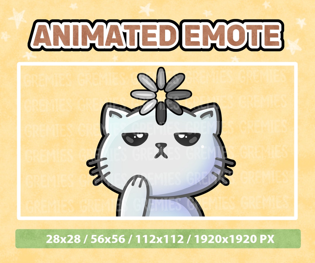 ANIMATED EMOTE! Animated Cute White Cat Loading Emote - Instant ...