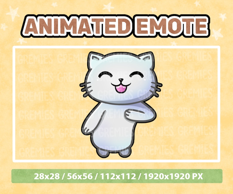 ANIMATED EMOTE! Animated Cute White Cat Dance Emote - Instant Download ...
