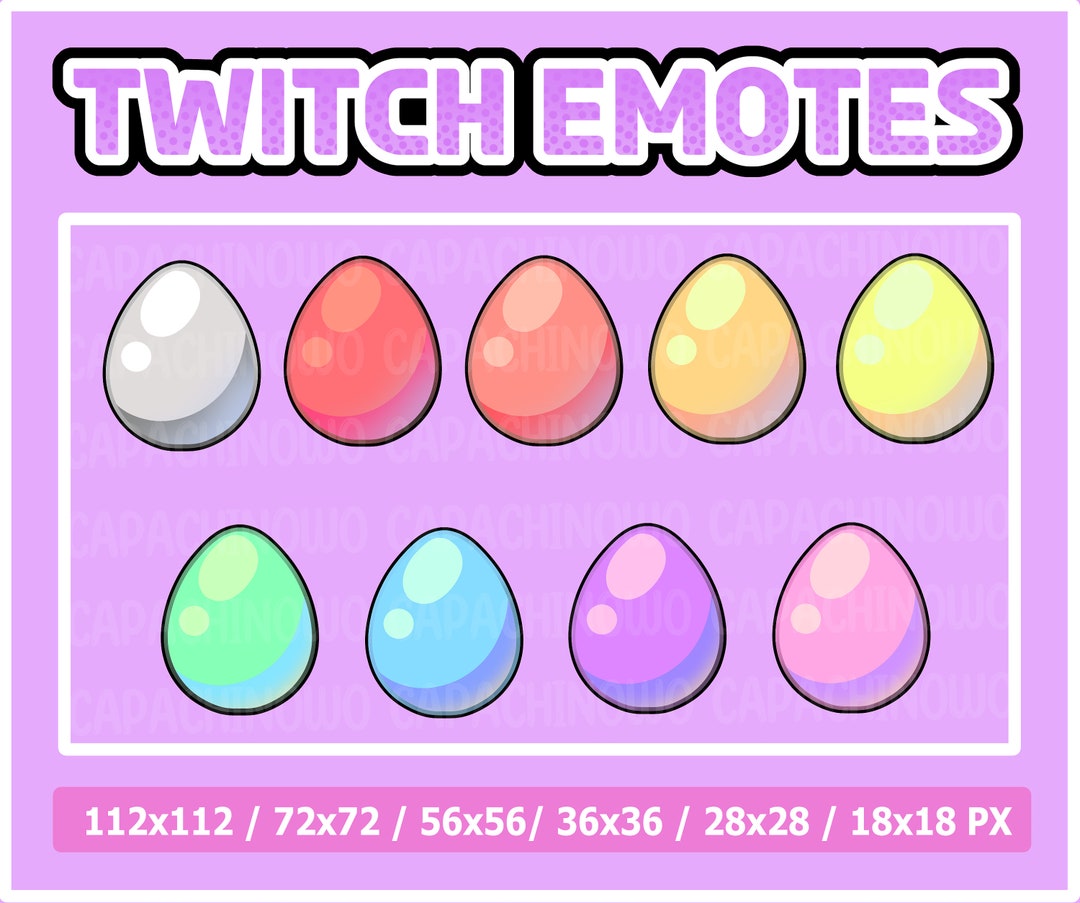 9 Egg Emotes / Sub Badges Instant Download 112x112 72x72 - Etsy