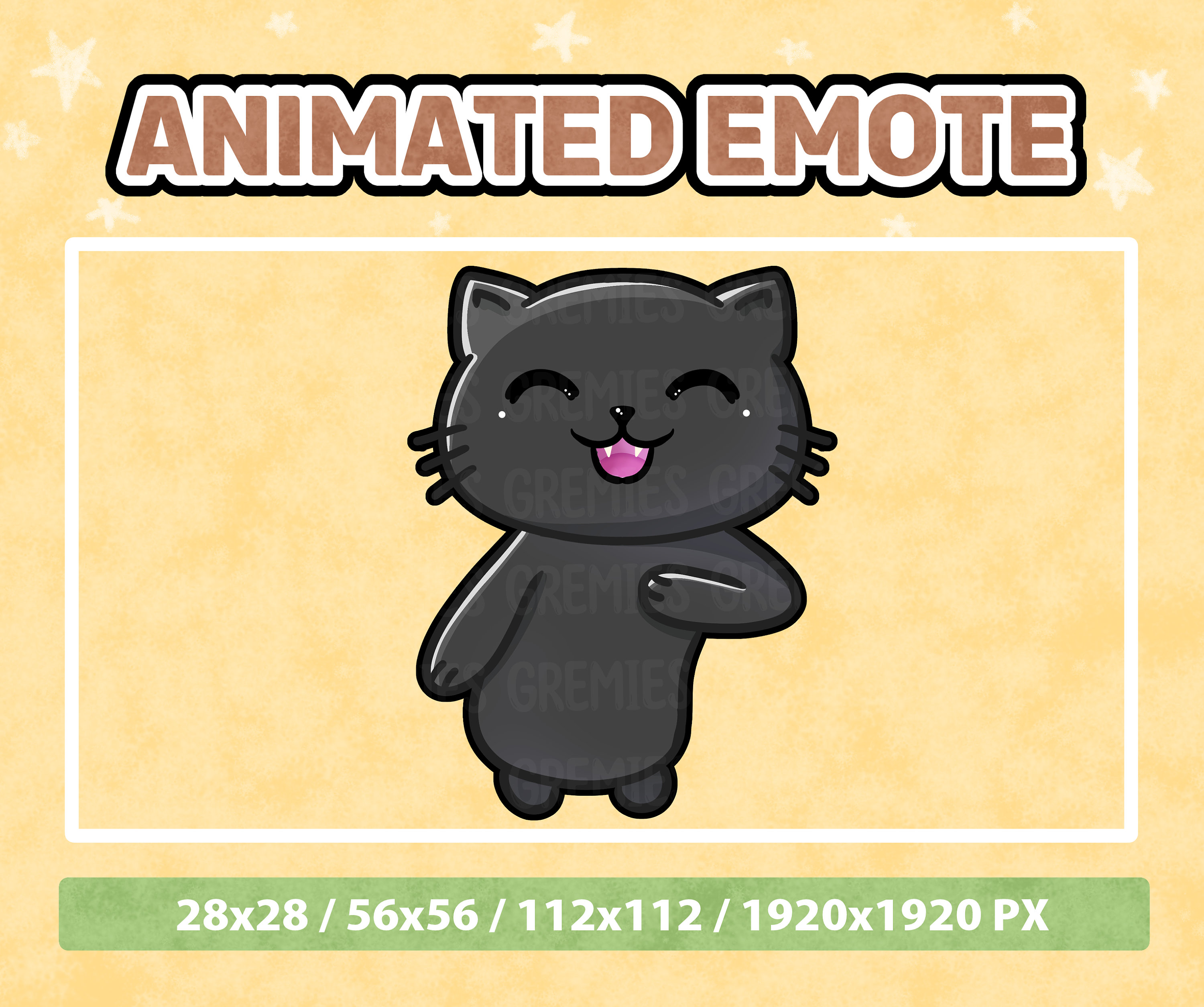 ANIMATED EMOTE Animated Cute Black Cat Dance Emote Instant Download ...