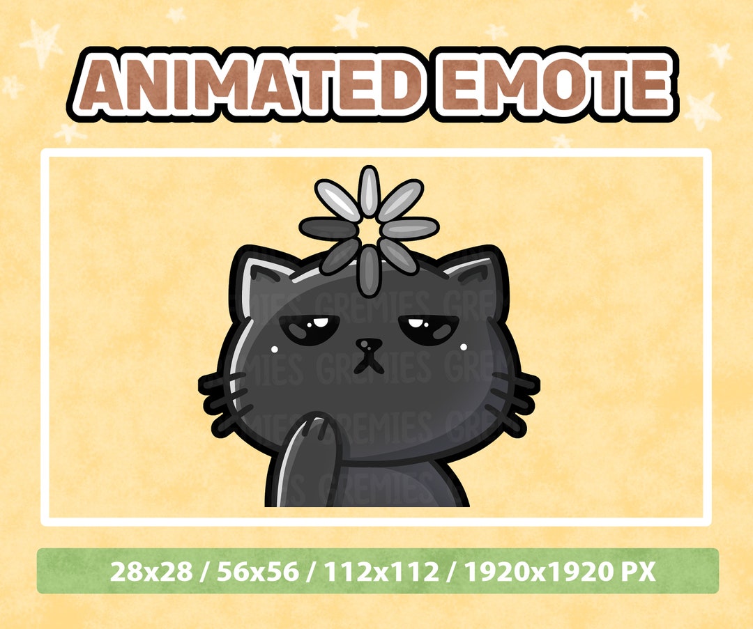 ANIMATED EMOTE! Animated Cute Black Cat Loading Emote - Instant ...