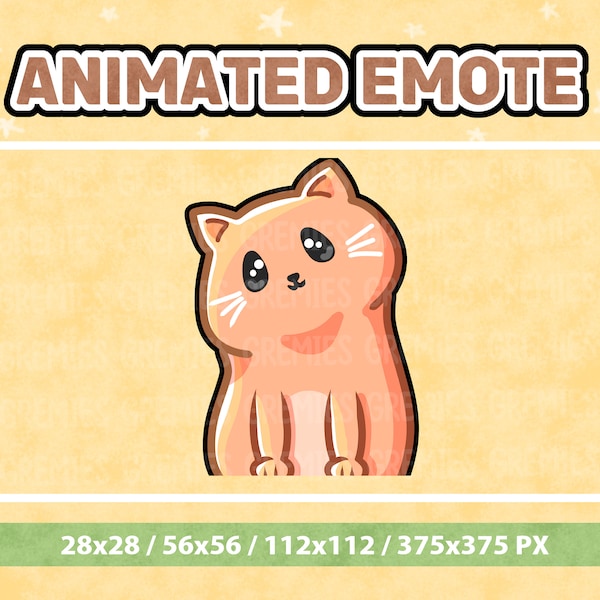 9 Cute Orange Cat Emotes Instant Download 112x112 56x56 28x28 Twitch ...