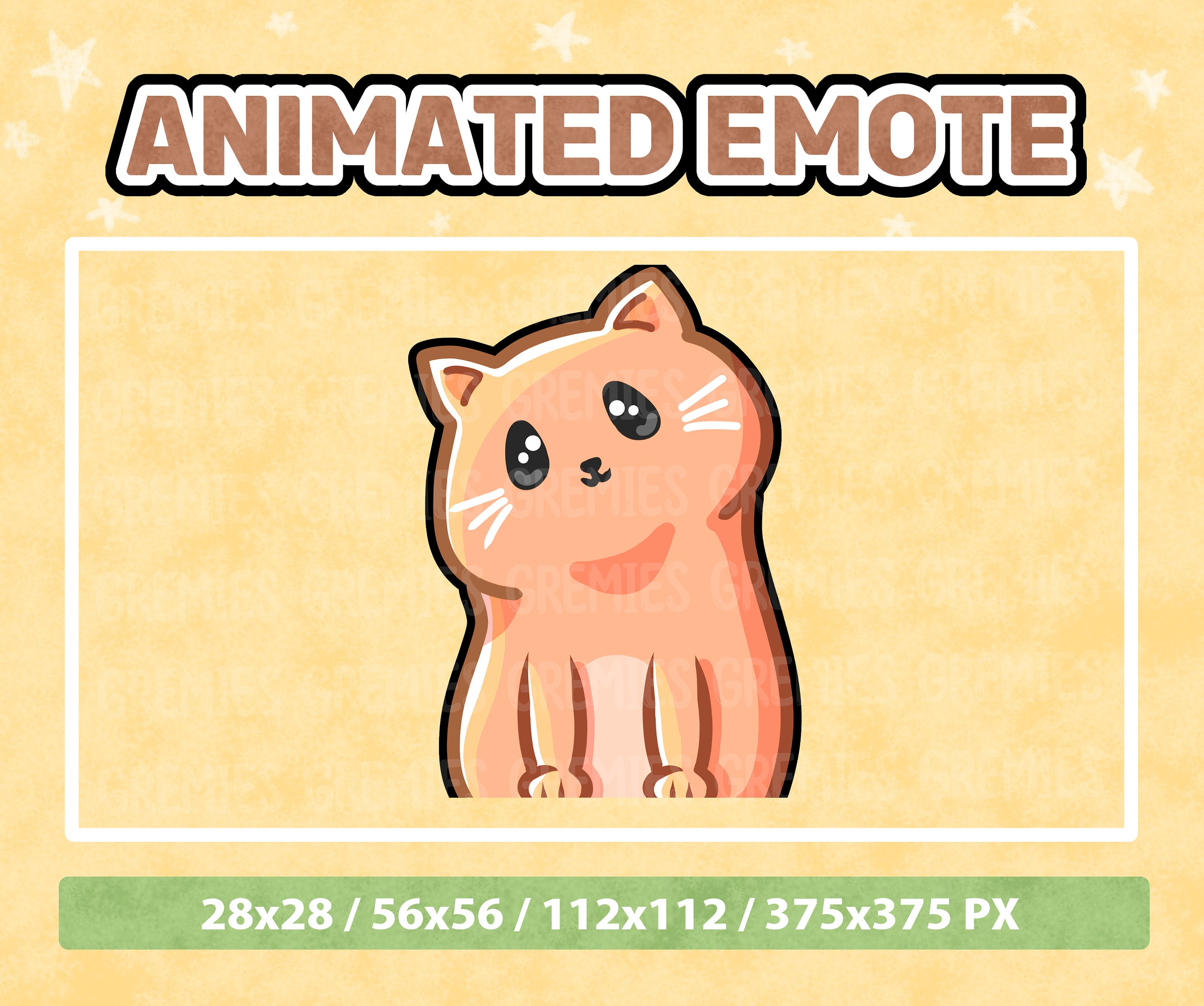 ANIMATED EMOTE! Animated Cute Cat Party Vibing Emote - Instant Download ...