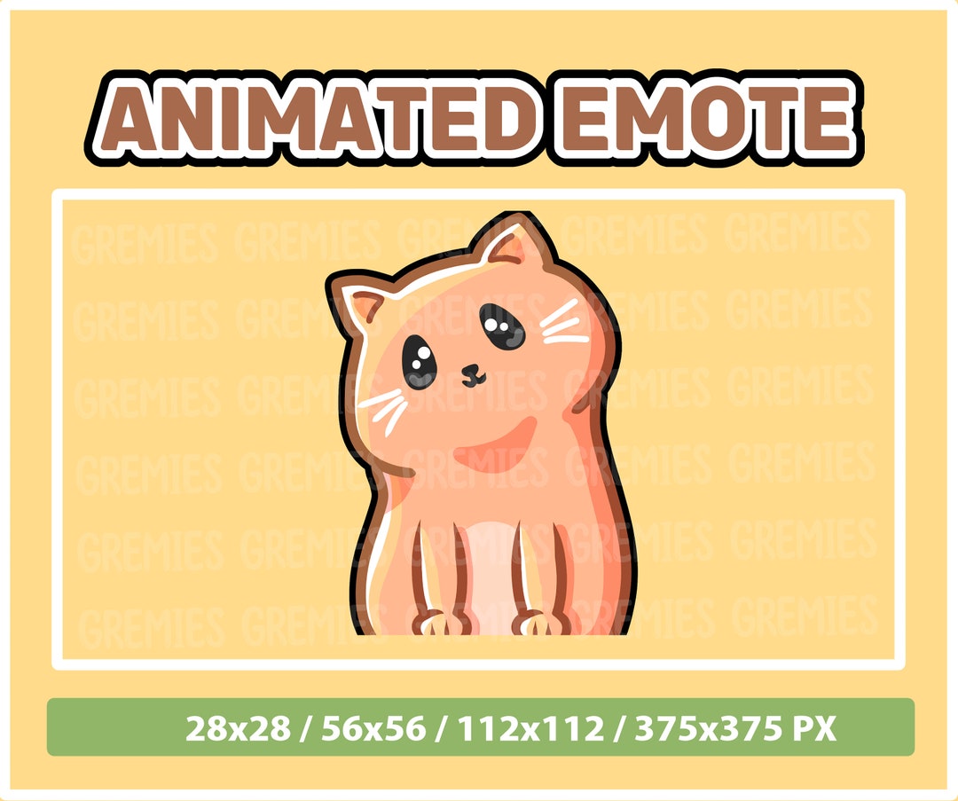 ANIMATED EMOTE Animated Cute Cat Party Vibing Emote Instant Download ...