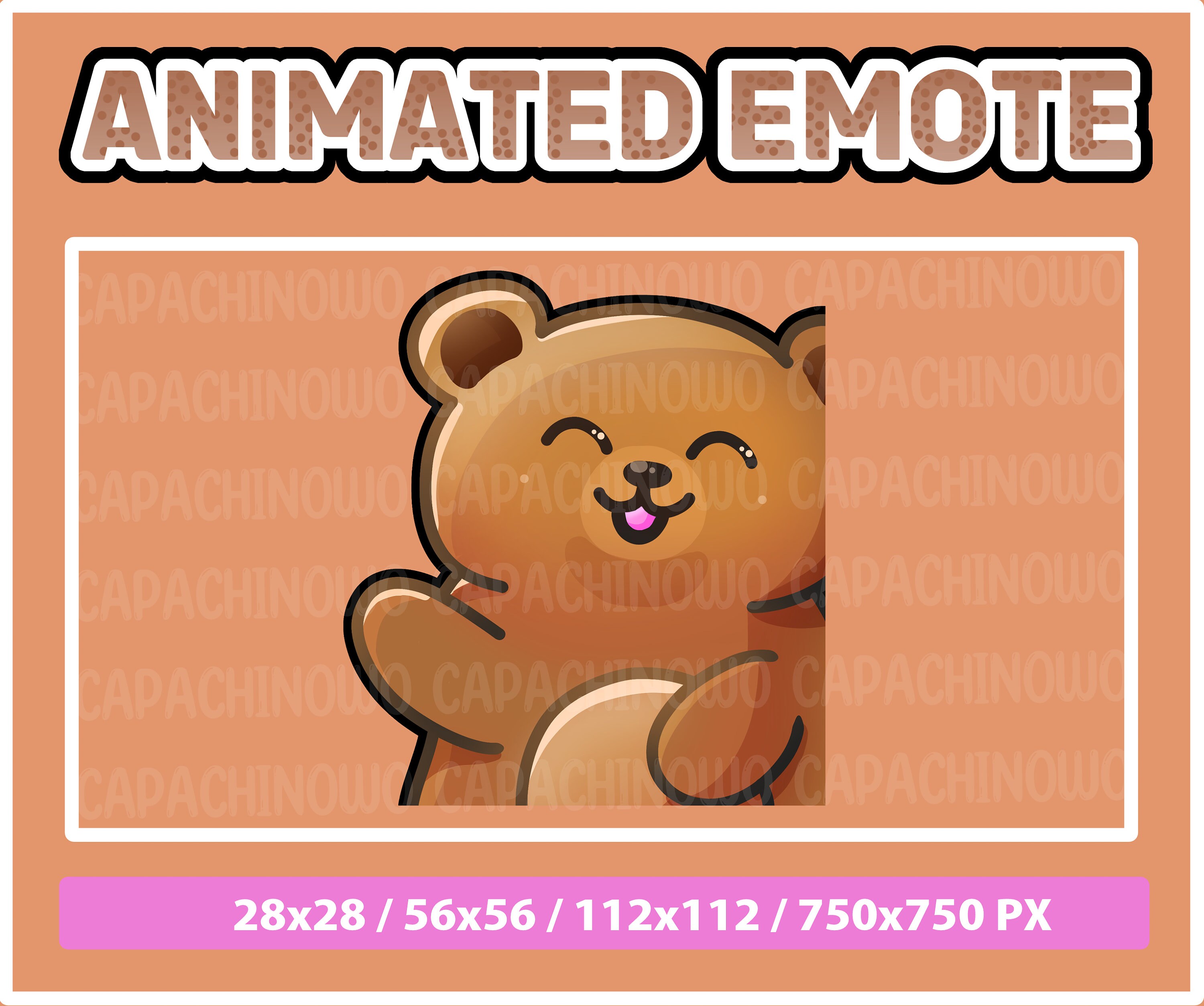 ANIMATED EMOTE Animated Cute Bear Waving Emote Instant - Etsy