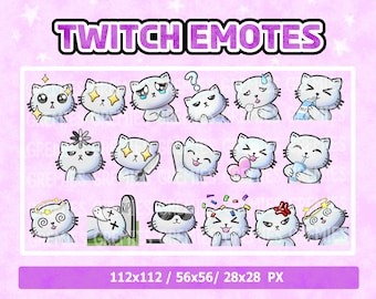 17 Cute Orange Cat Emotes - Instant Download - 112x112 56x56 28x28 ...