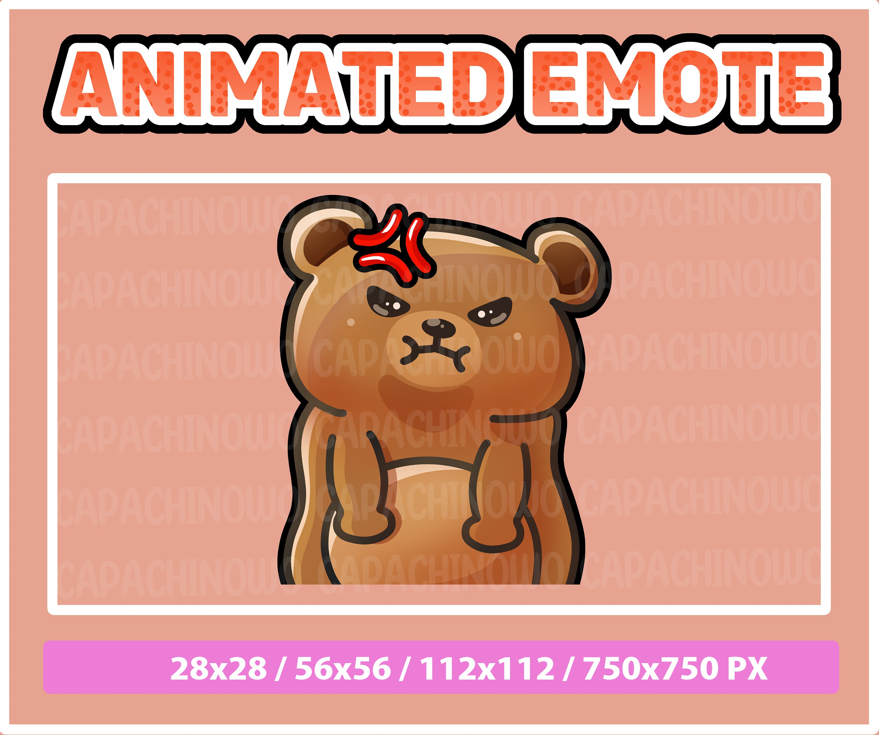 ANIMATED EMOTE Animated Cute Angry Bear Emote Instant - Etsy