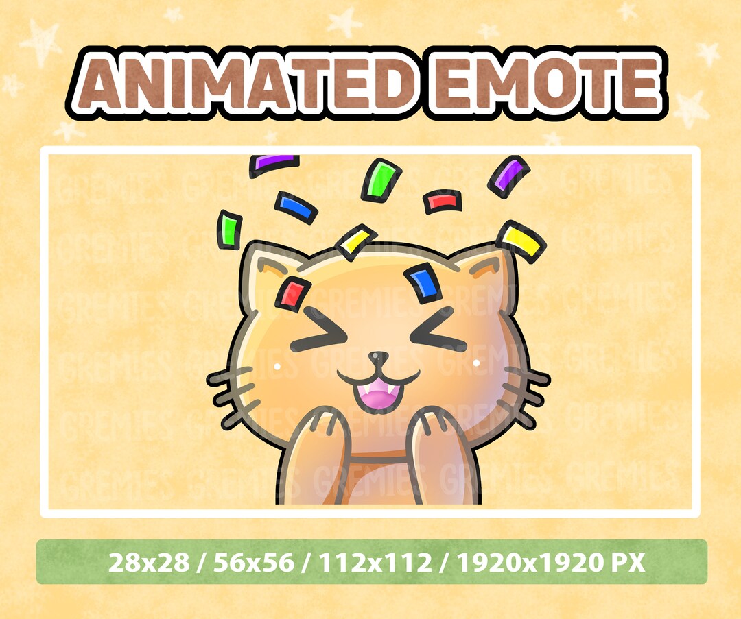 ANIMATED EMOTE! Animated Cute Cat Cheer Emote - Instant Download ...