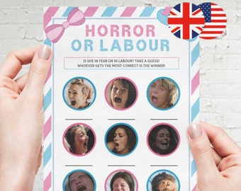 Horror or Labor Baby Shower Game - Etsy