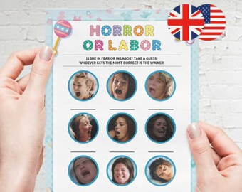 Horror or Labor Baby Shower Game - Etsy