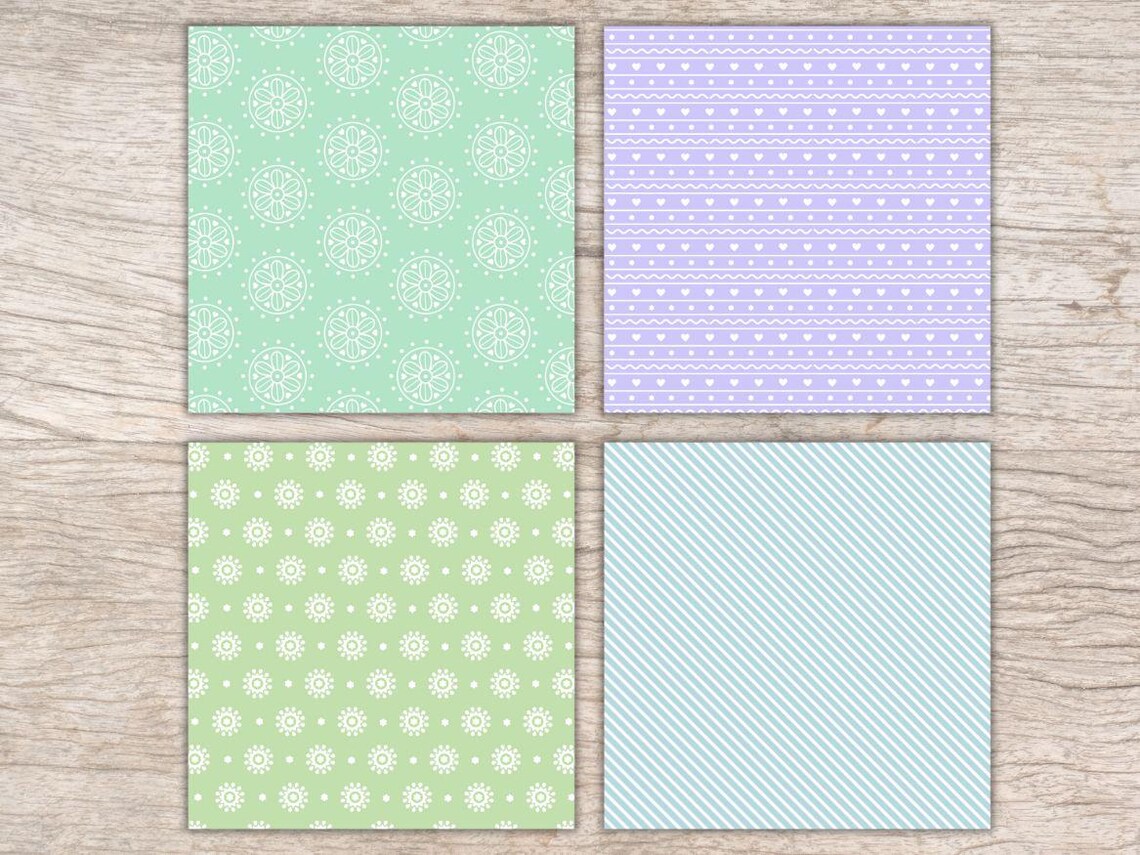 Shades of Pastel Digital Paper, Scrapbook Paper, Card Making, Paper ...