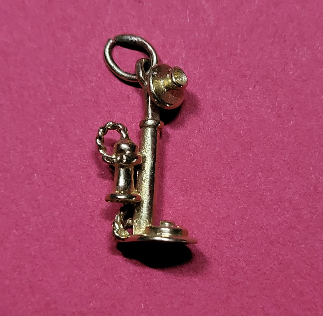 Vintage 14K Gold Telephone Charm: Unique Charity Item - Etsy