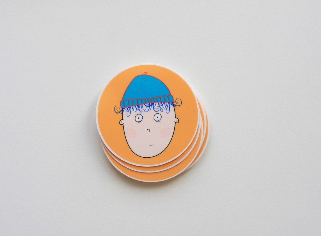 Confused Face Sticker Funny Face Decal Boy's Face Sticker Vinyl Glossy ...