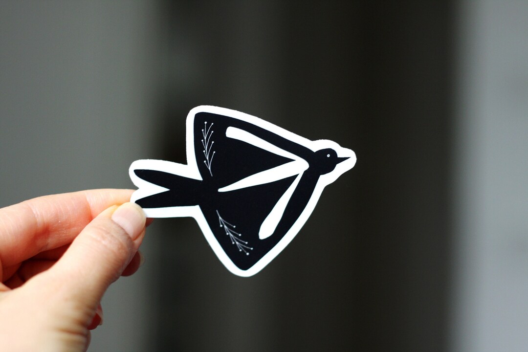 Bird Vinyl Sticker, Black Bird Sticker, Waterproof Bird Vinyl Sticker ...
