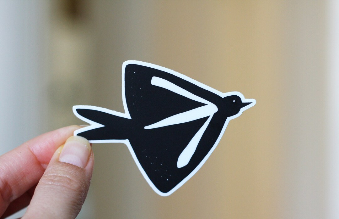 Bird Vinyl Matte Sticker Black-white Bird die-cut Bird Sticker 7x5,5 Cm ...