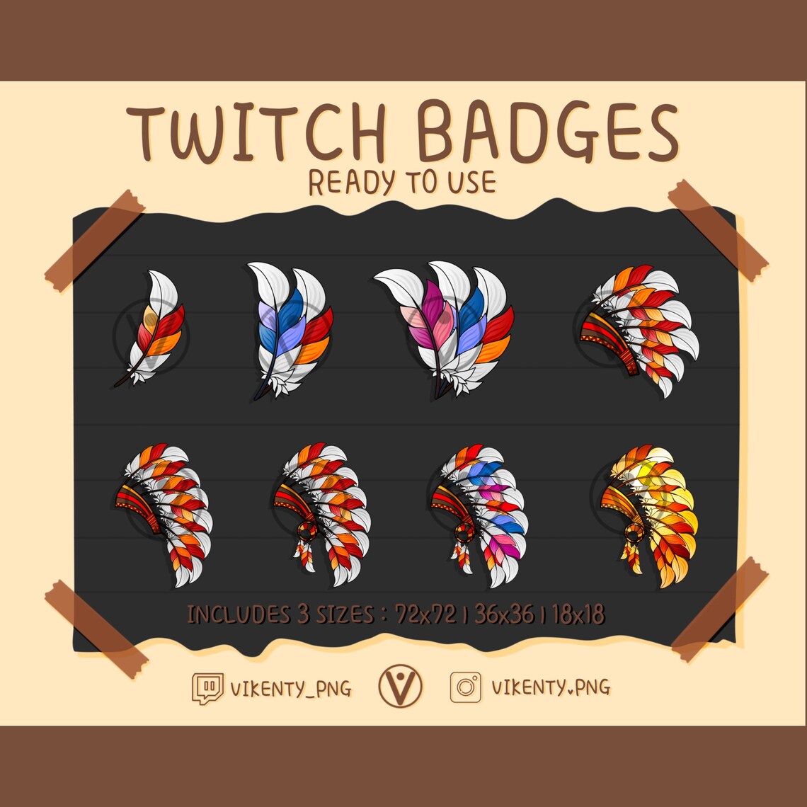 Indian Twitch Badges X8 Western Indian Cowboy Native Feather Sticker ...