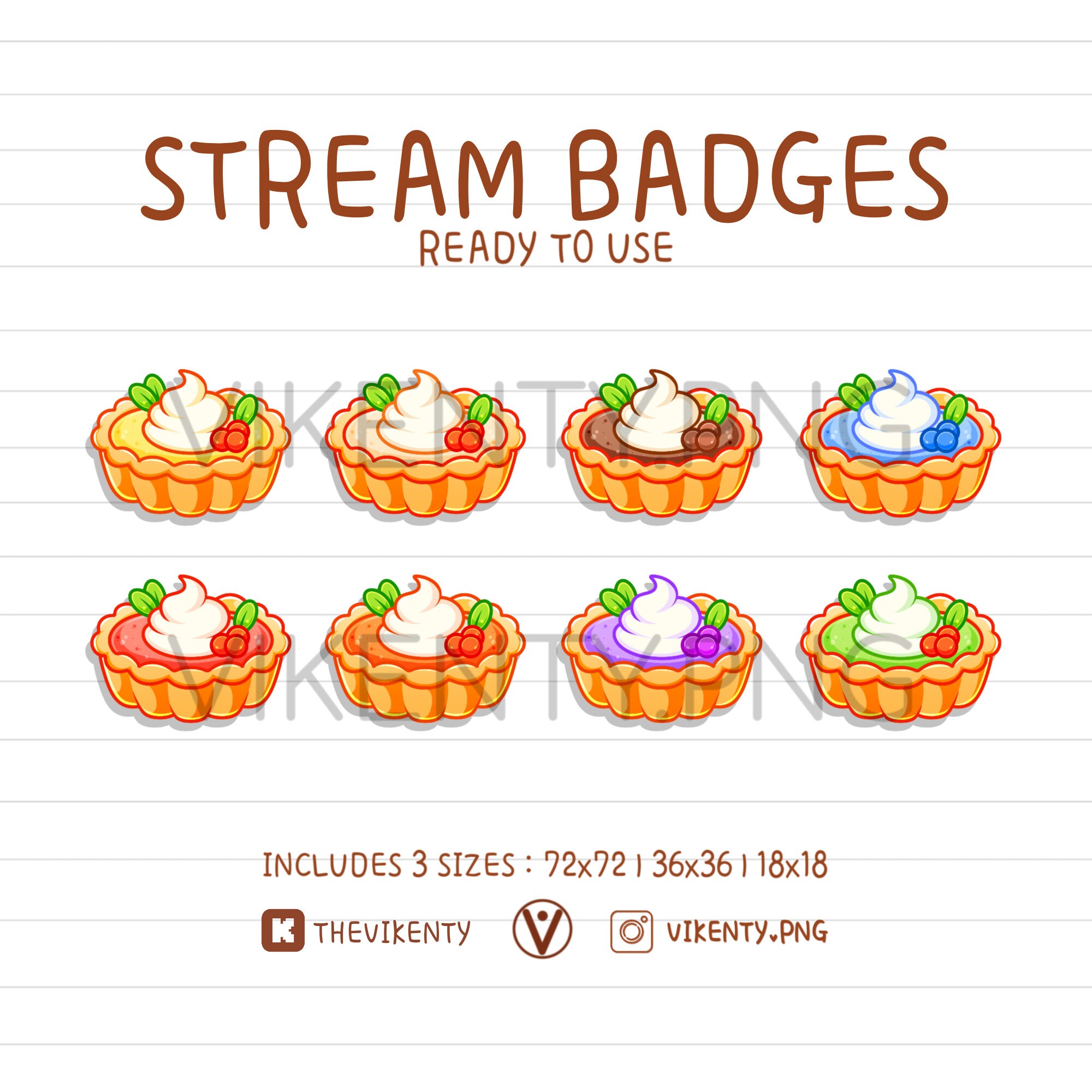 Stream Pie X8 Recolor Cute Kitchen Overlay Emote Sugar Cake Pastry ...