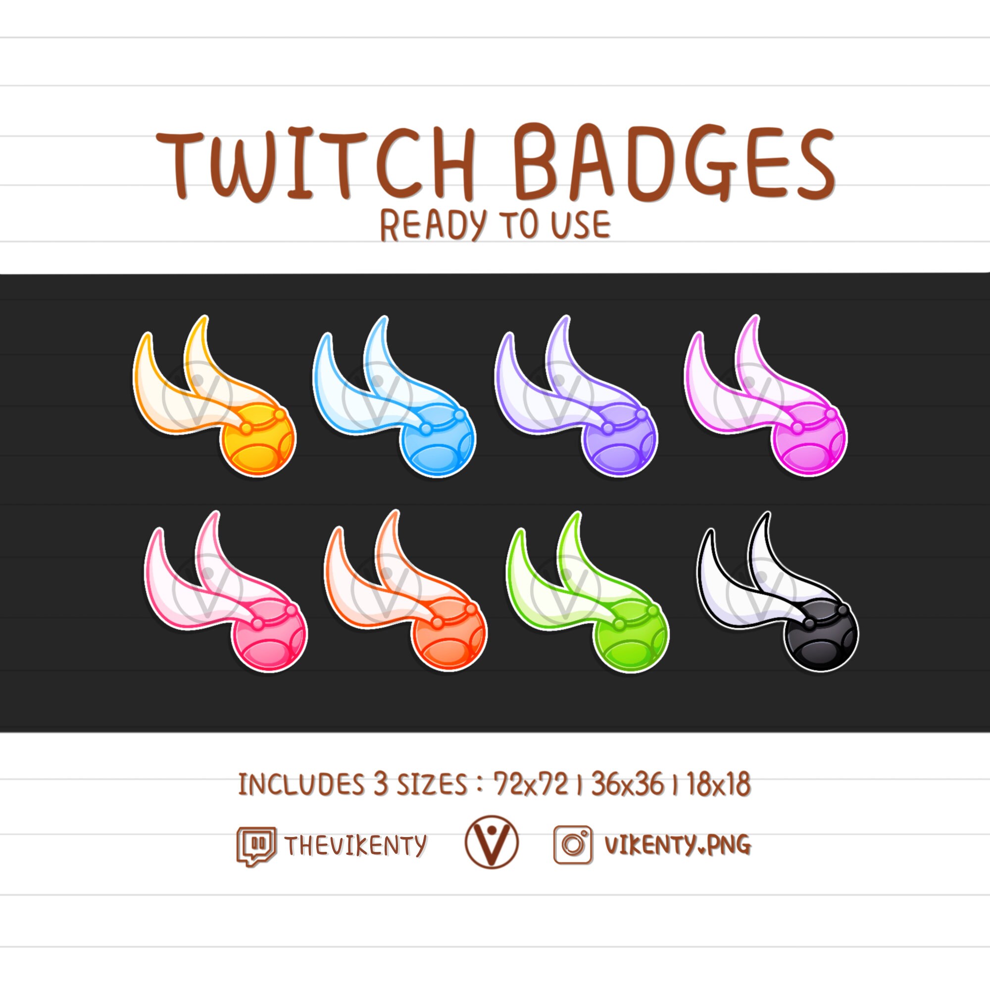 Twitch Golden Snitch Badges X8 Sorcerer Hogwarts Magic Cute Subscriber ...
