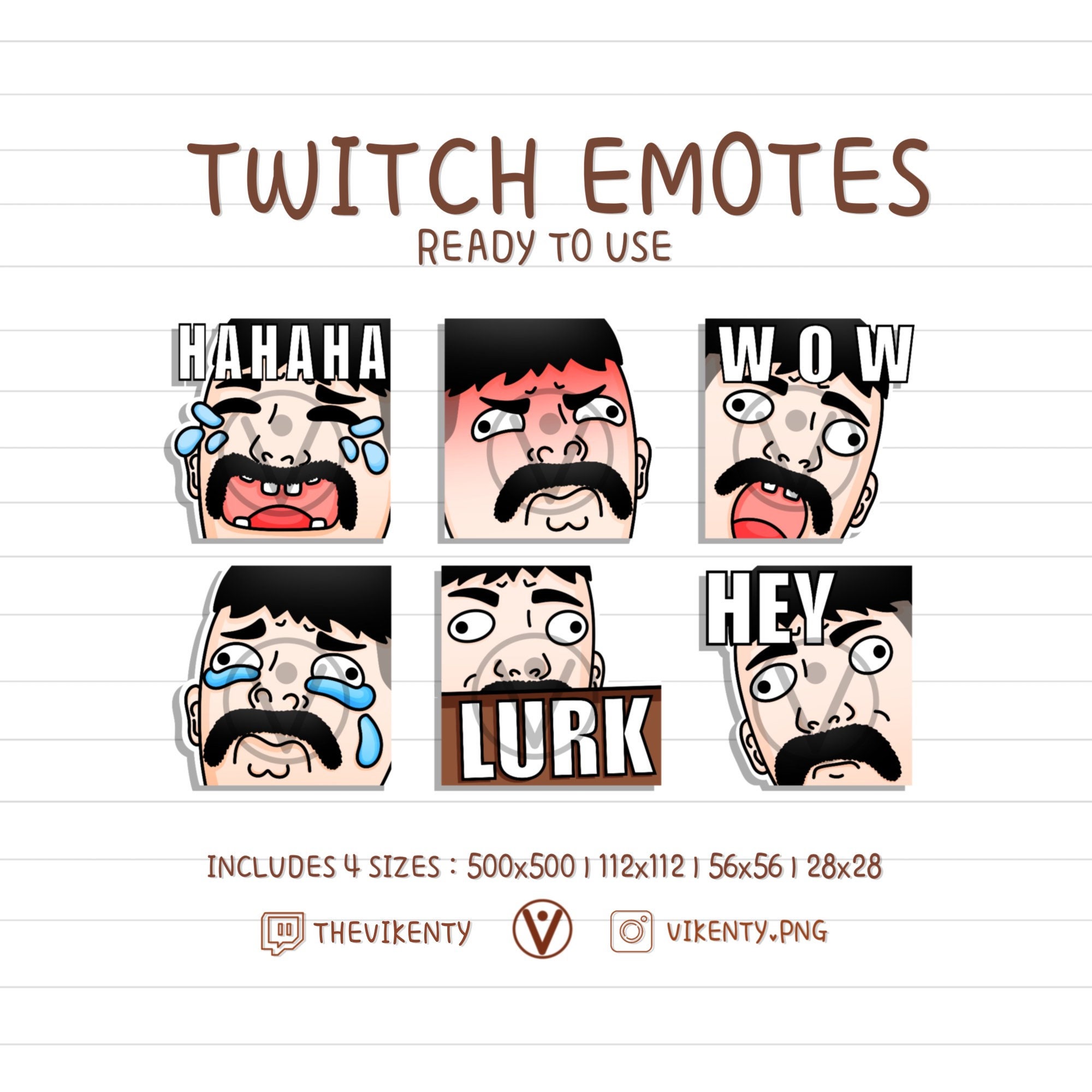 Twitch Emote stupid Guy X6 Overlay-logo Stream Subscriber Discord Man ...