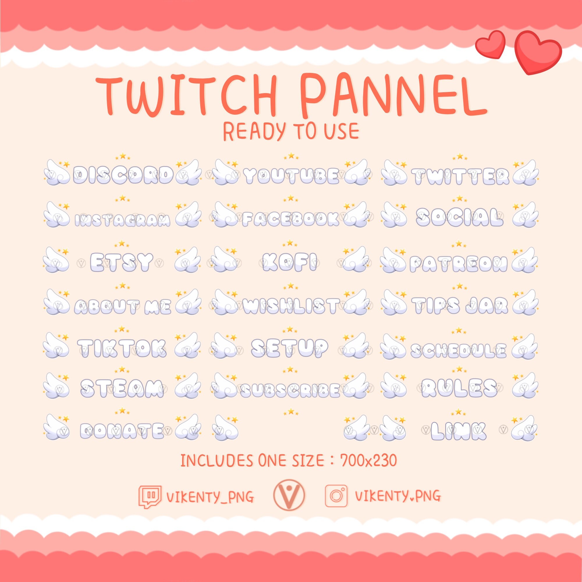 Twitch Angel Panels X21 | Bio | Stream | Wings | Star | Divine| Kawaii ...
