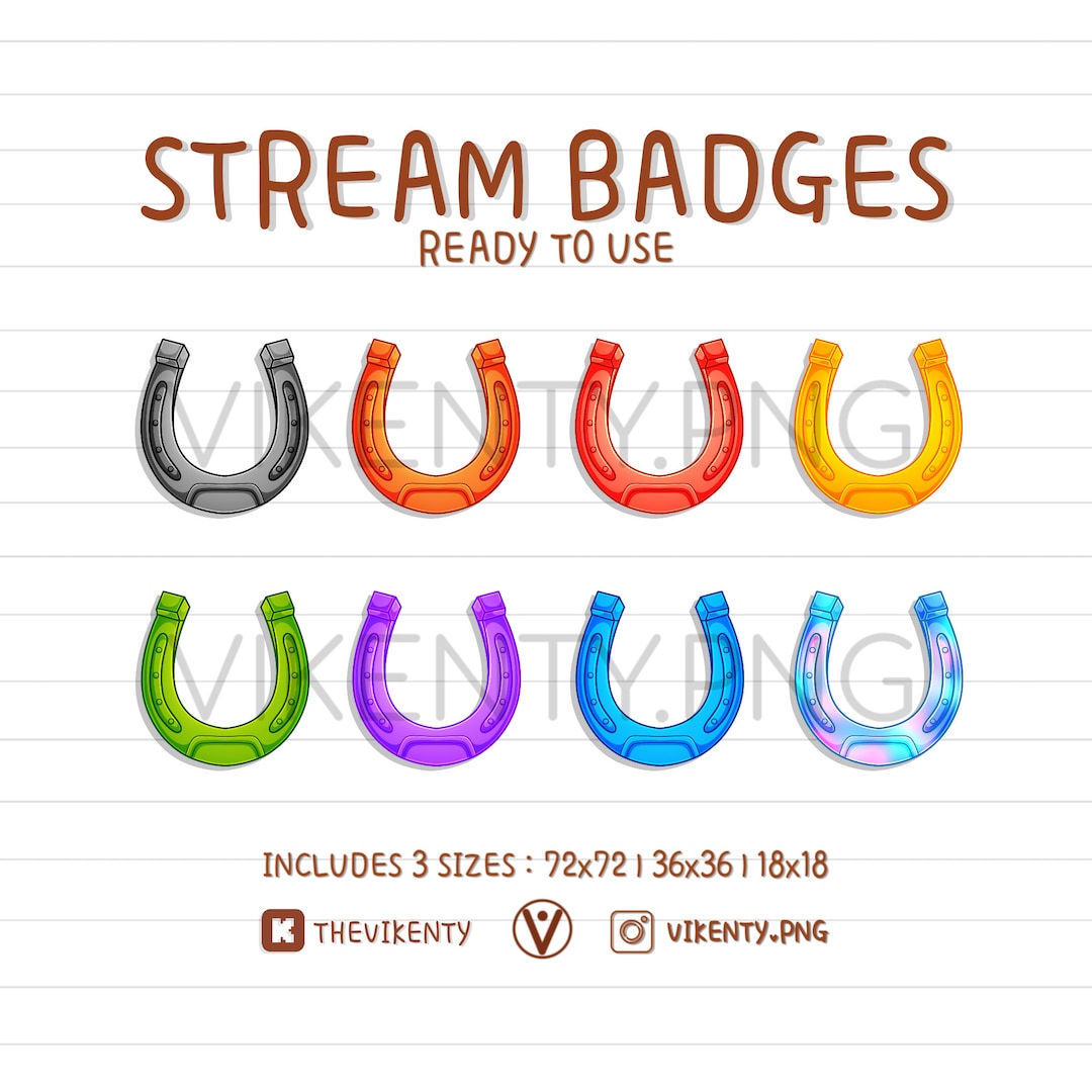 Horseshoe Badges X8 Twitch Stream Stream Subscriber Emote Western ...