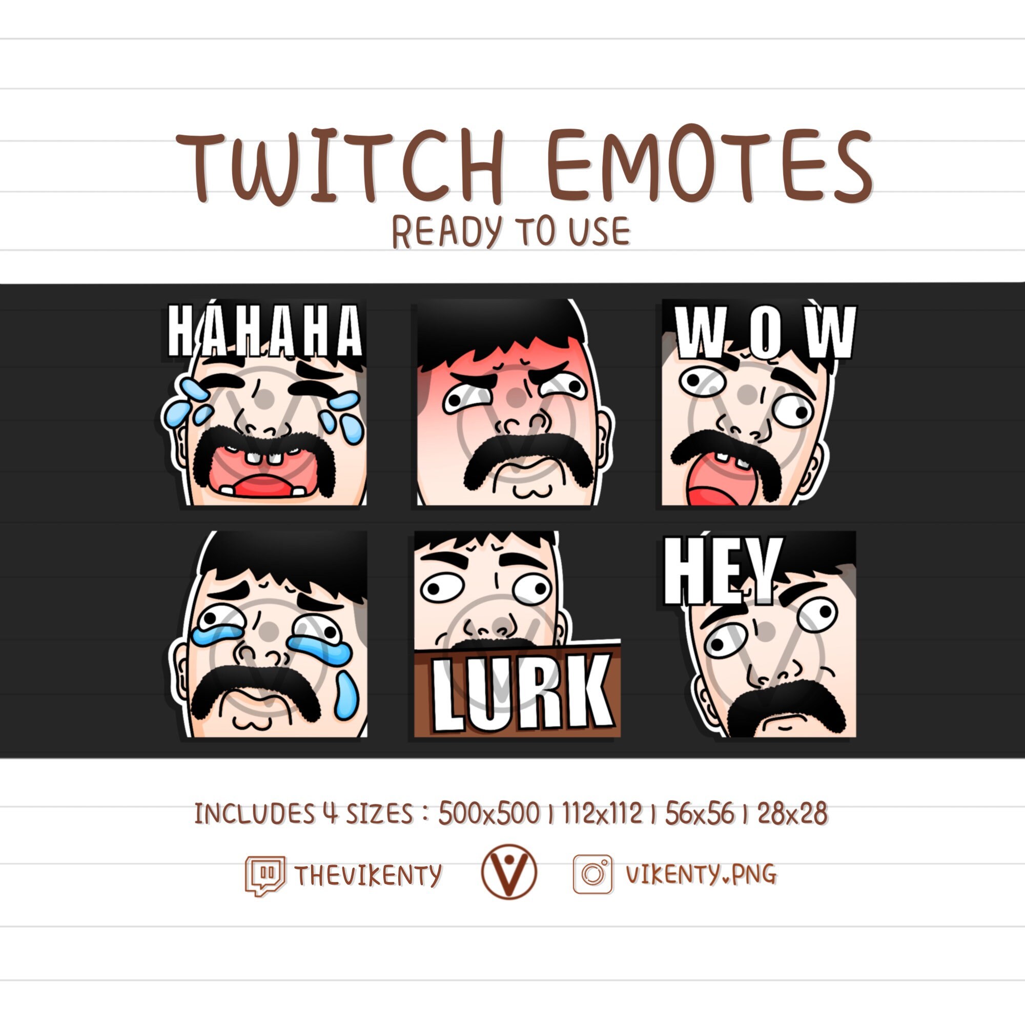 Twitch Emote stupid Guy X6 Overlay-logo Stream Subscriber Discord Man ...