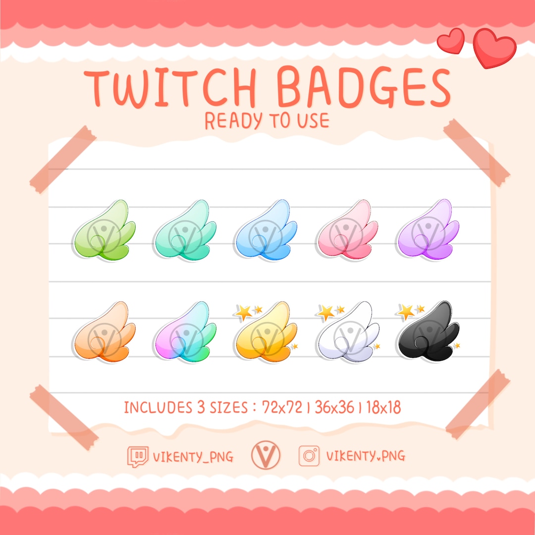 Angel Wings Twitch Bagdes X10 Recolor Evolution Valentine's Day Romance ...