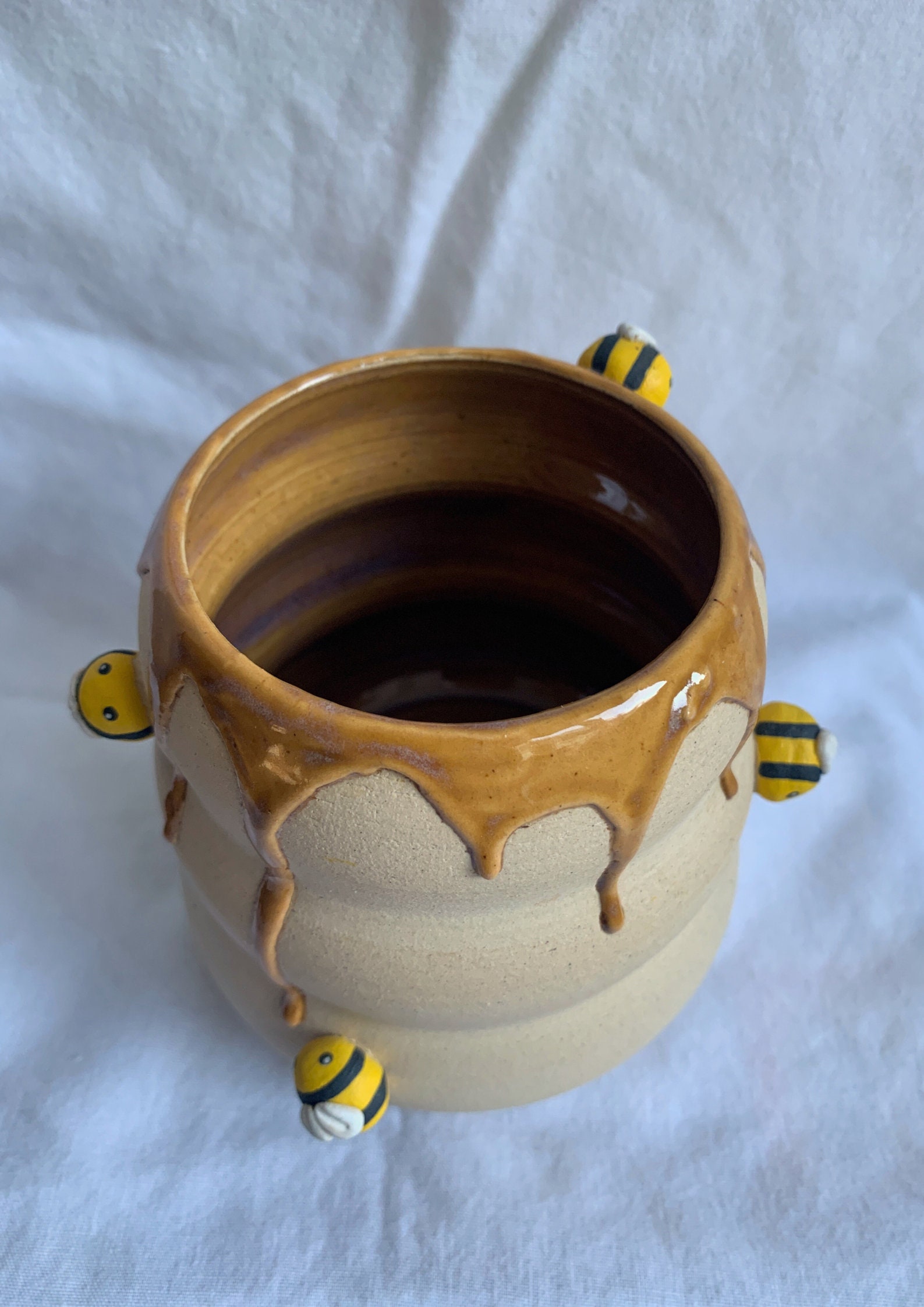 Bumblebee Style Pot Handmade Ceramic Small Plant Pot - Etsy