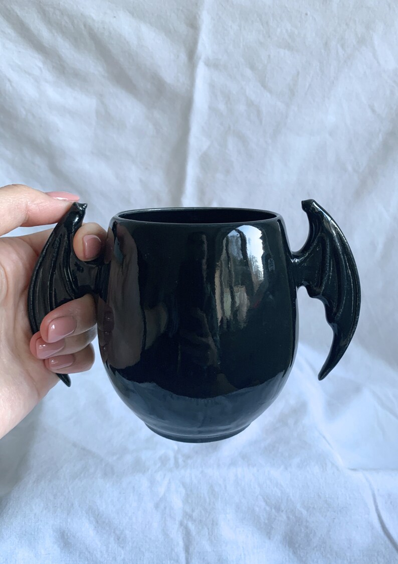 Bat Wing Handle Mug Spooky Style ACOTAR Mug Handmade Ceramic Mug - Etsy