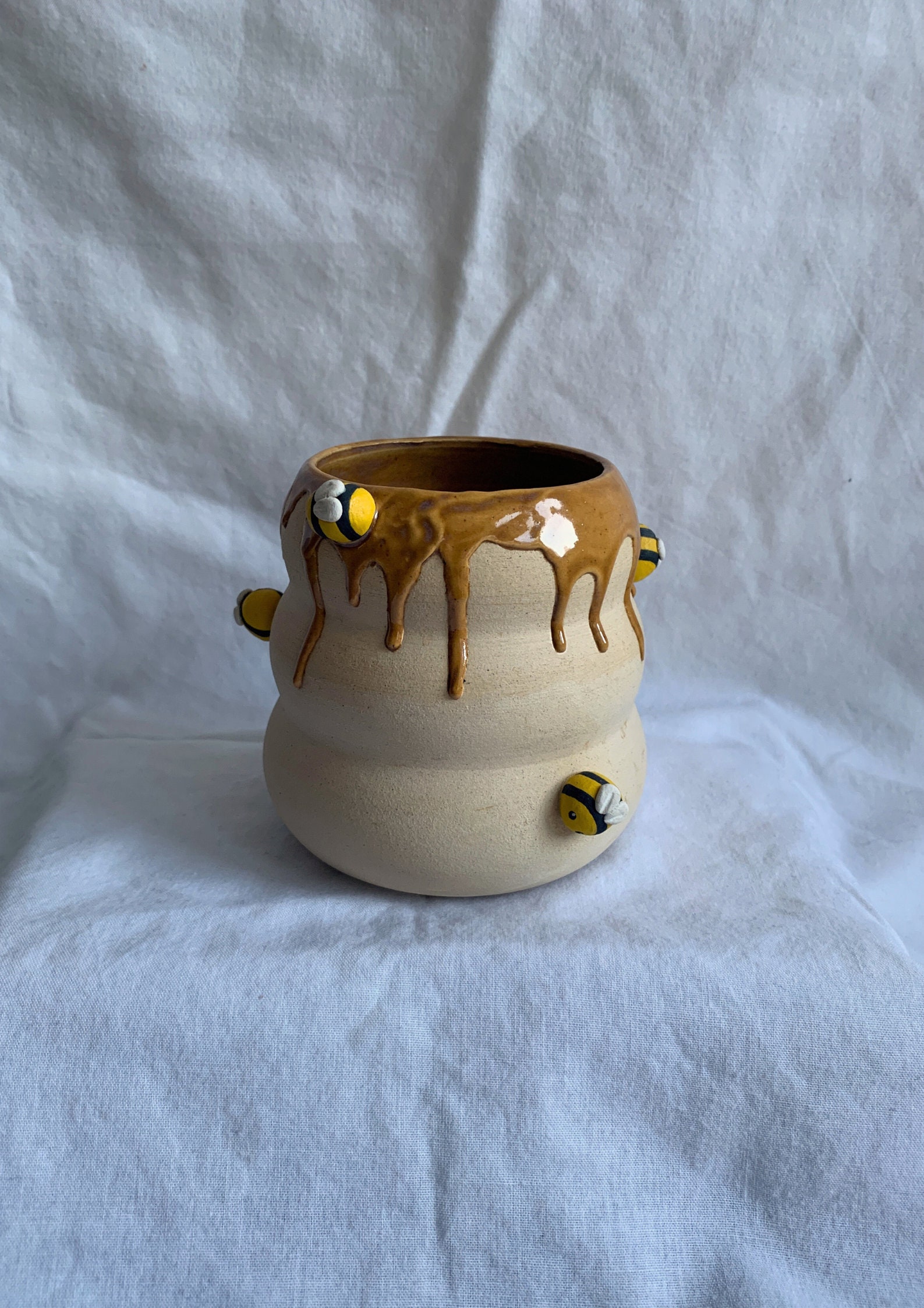 Bumblebee Style Pot Handmade Ceramic Small Plant Pot - Etsy