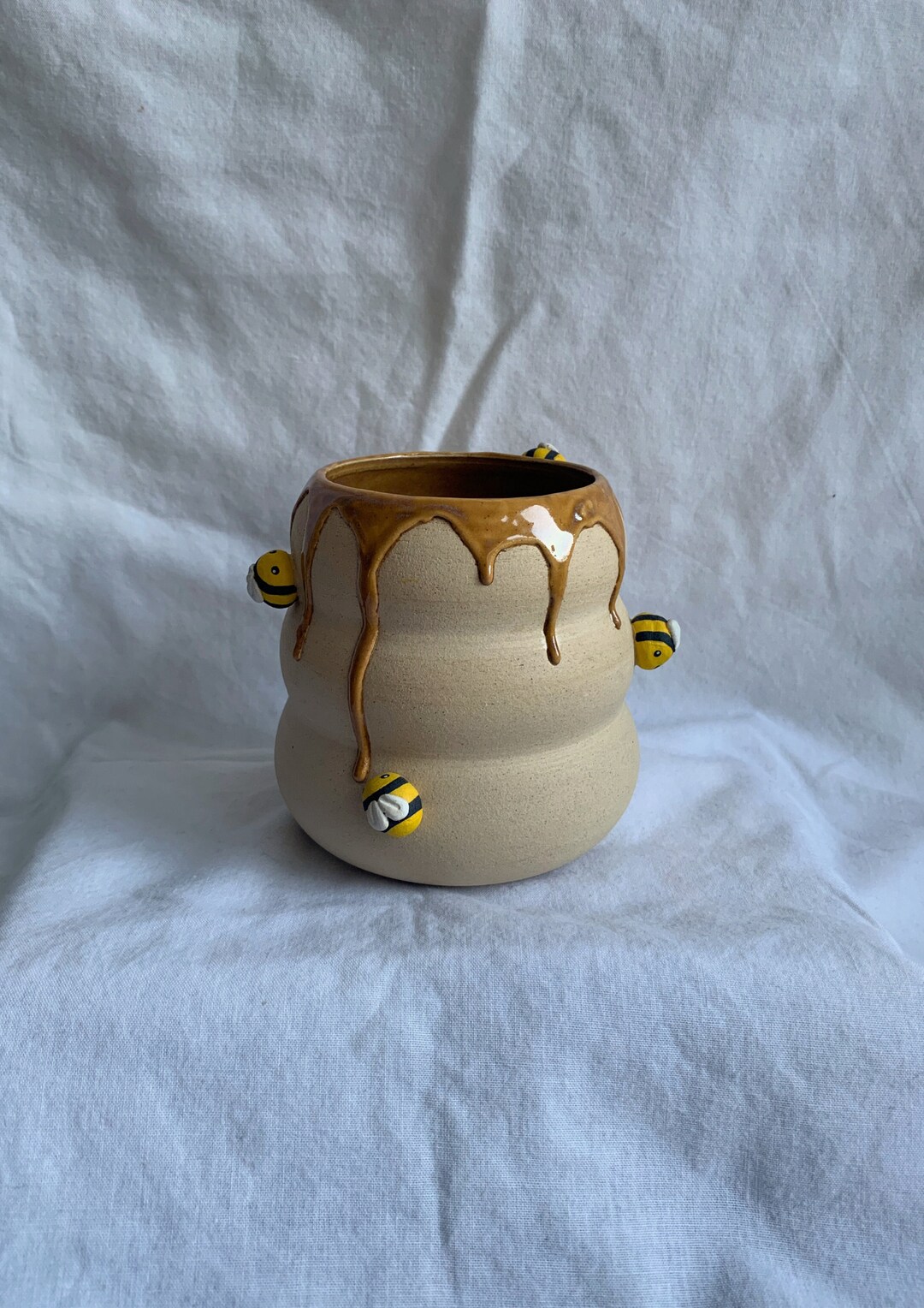 Bumblebee Style Pot Handmade Ceramic Small Plant Pot - Etsy