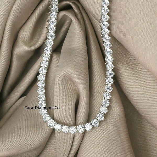 Lab Grown Diamond Tennis Necklace - Etsy