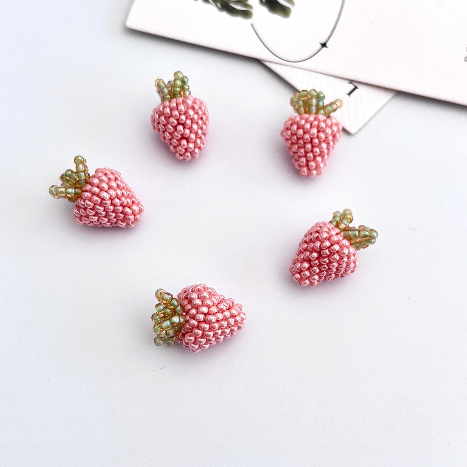 Handmade Seed Bead Strawberry Charms: DIY Jewelry Accessories - Etsy