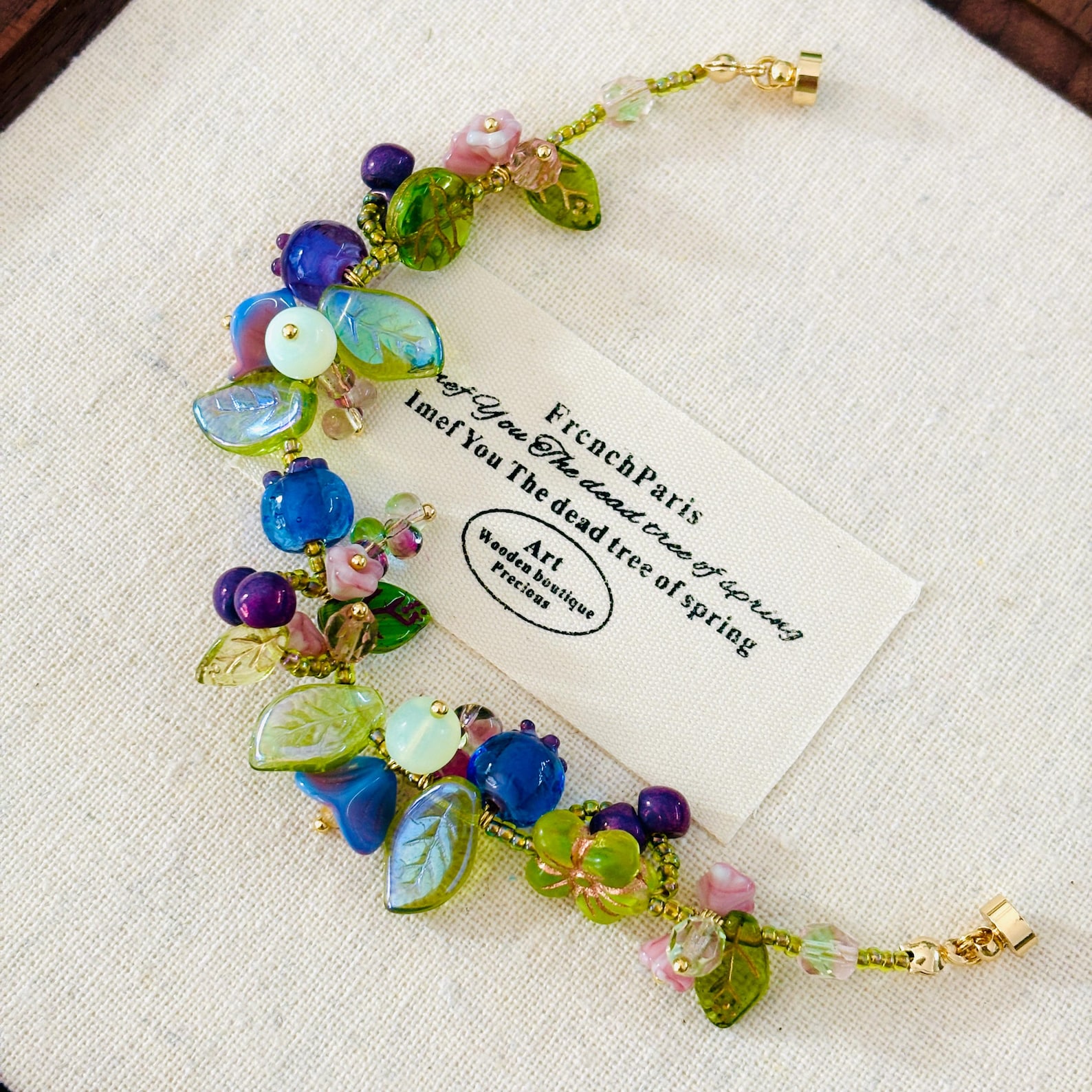 Handmade Blueberry Bracelet: Czech Glass Beaded Cottagecore Jewelry - Etsy