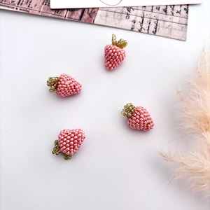 Handmade Seed Bead Strawberry Charms: DIY Jewelry Accessories - Etsy