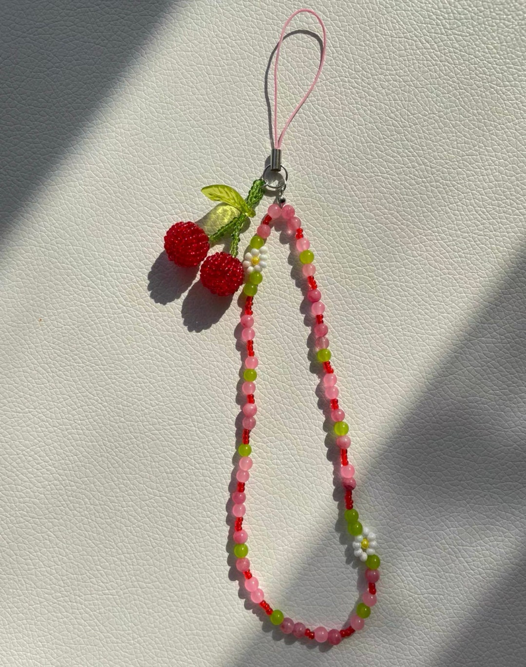 Cute Cherry Phone Charm Strap,beaded Fruit Cell Phone Chain,handmade ...