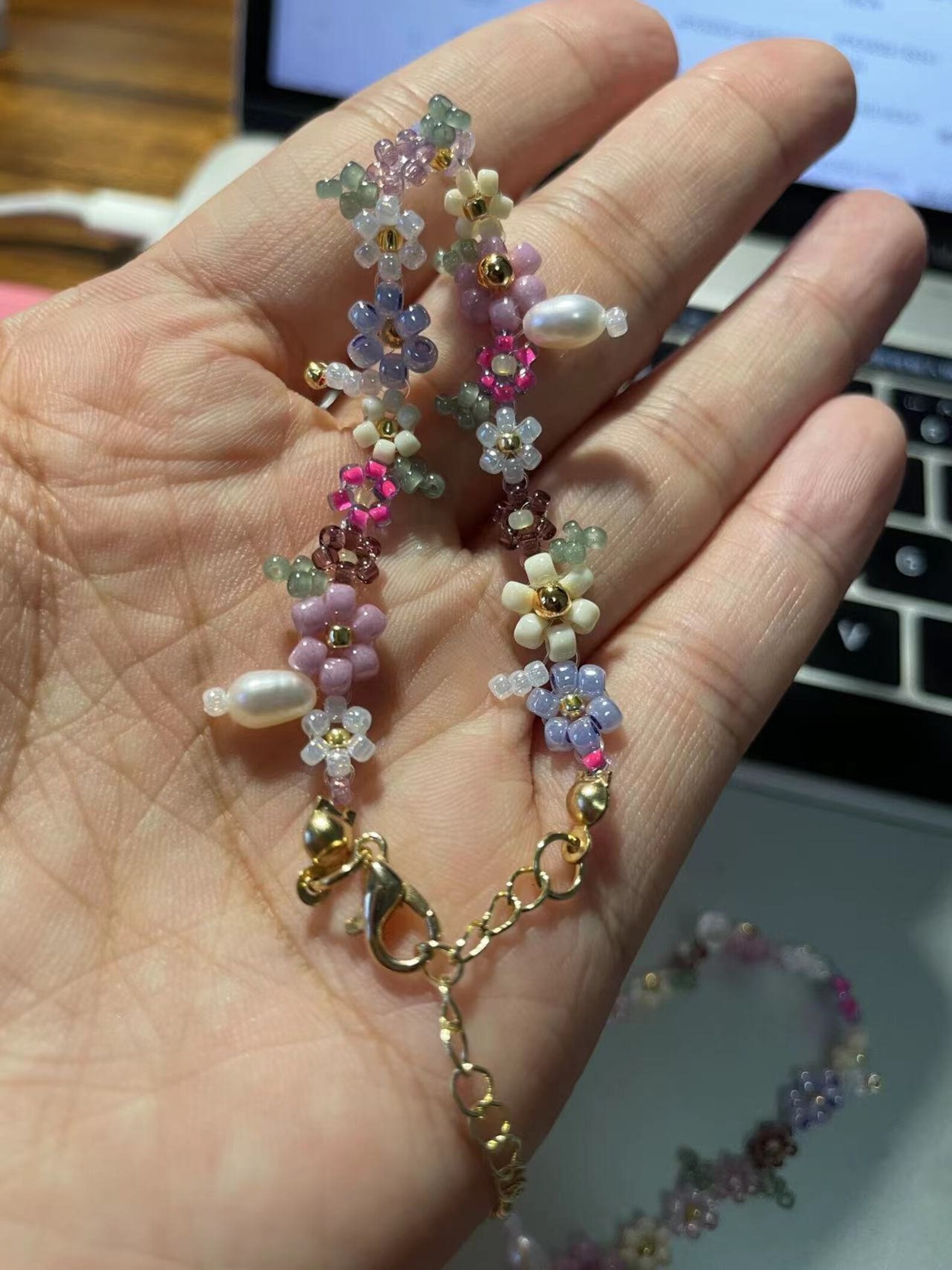 Monet's Water Lilies Bracelets,beaded Flower Bracelets Rings Necklace ...