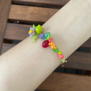 Beaded Fruit Bracelet, Grape Bracelet, Lily of the Valley Bracelet ...