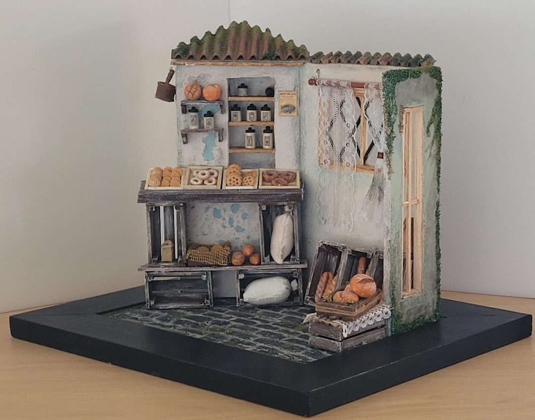 Miniature Old Style Bakery-victorian Bakery-diorama Scene Miniature Art ...