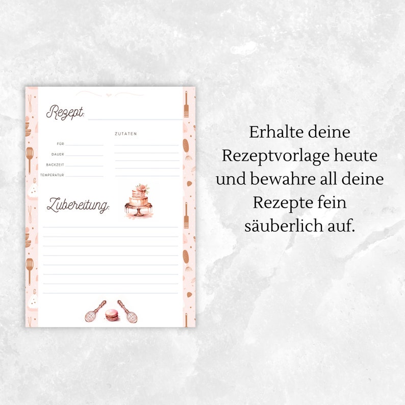 Printable Recipe Template Recipe Card for a Recipe Book A4 Recipe ...