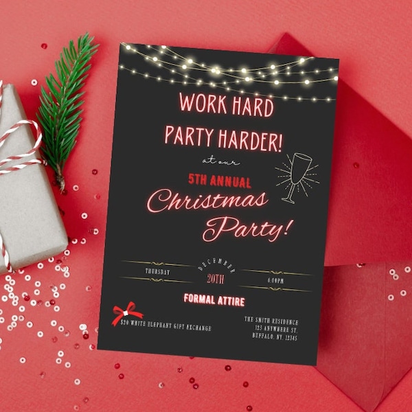 Office Christmas Party Invitation - Etsy